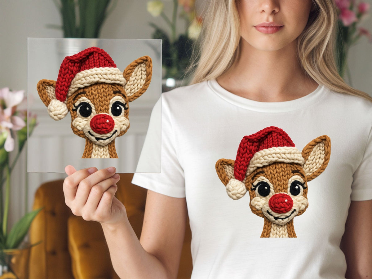 Santa Red Hat Yarn Rosette Knot Nose | CREATIVELY CHERYL DTF TRANSFERS ...
